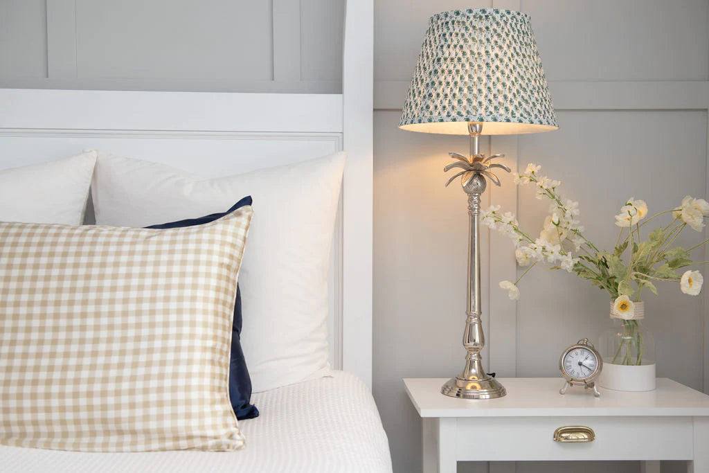 Almond Gingham Silk Pillowcase – Cedar Cicada