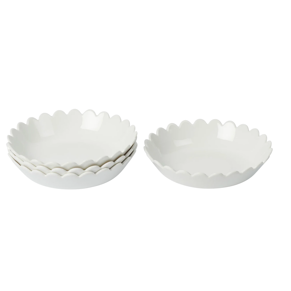 White Scallop Bowls 4 Set – Cedar Cicada